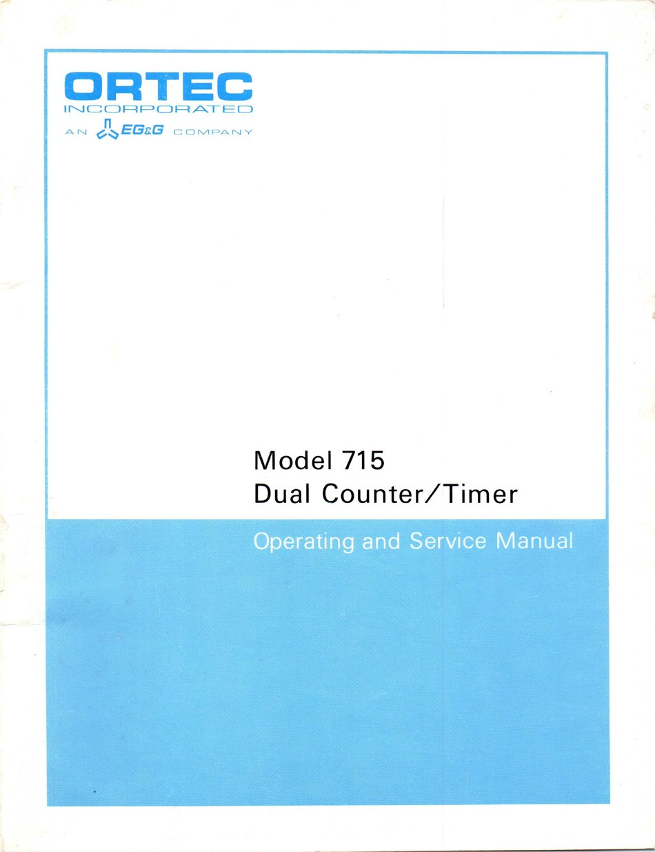 EG&G ORTEC 715 OPERATING AND SERVICE MANUAL Pdf Download | ManualsLib