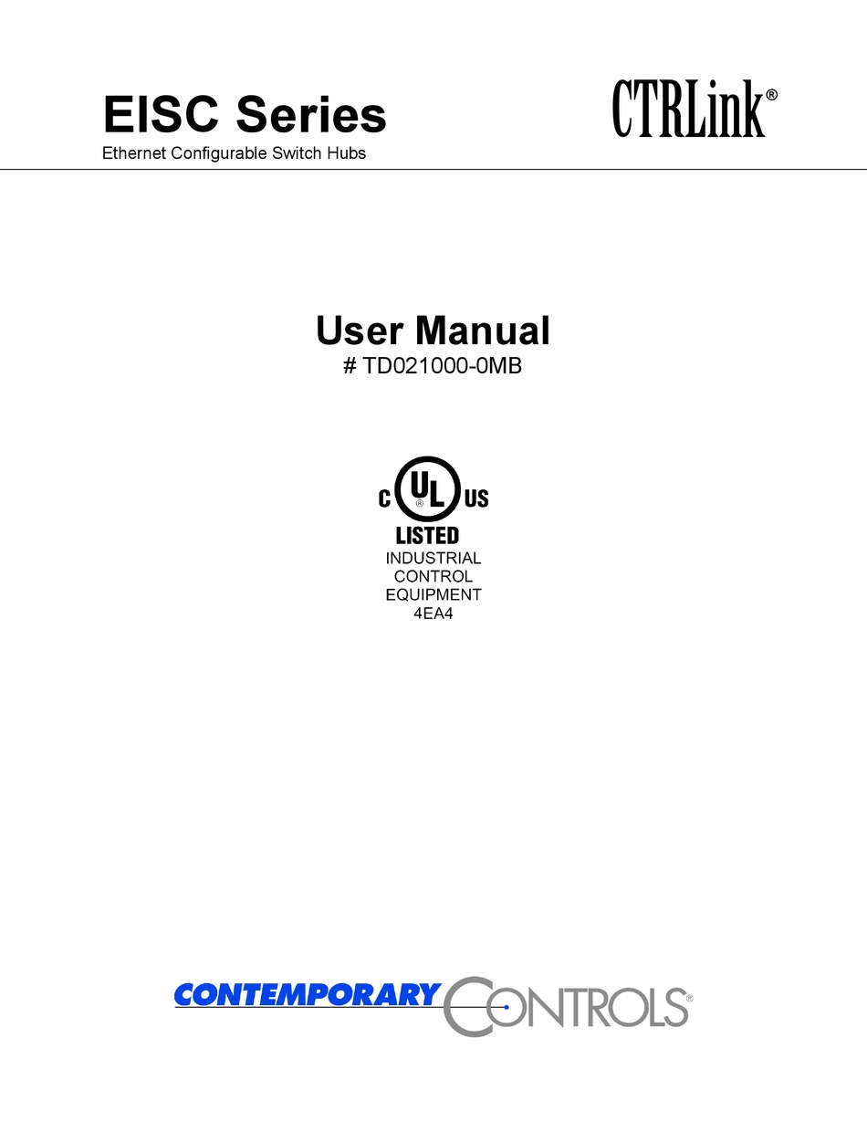 CTRLINK EISC SERIES USER MANUAL Pdf Download | ManualsLib