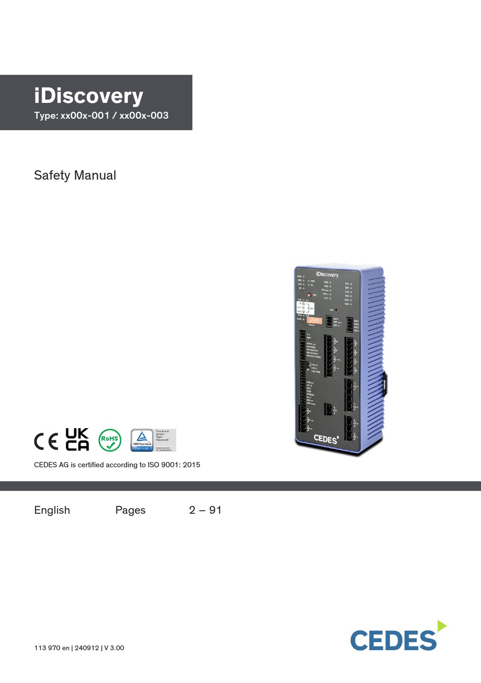 CEDES IDISCOVERY SAFETY MANUAL Pdf Download | ManualsLib