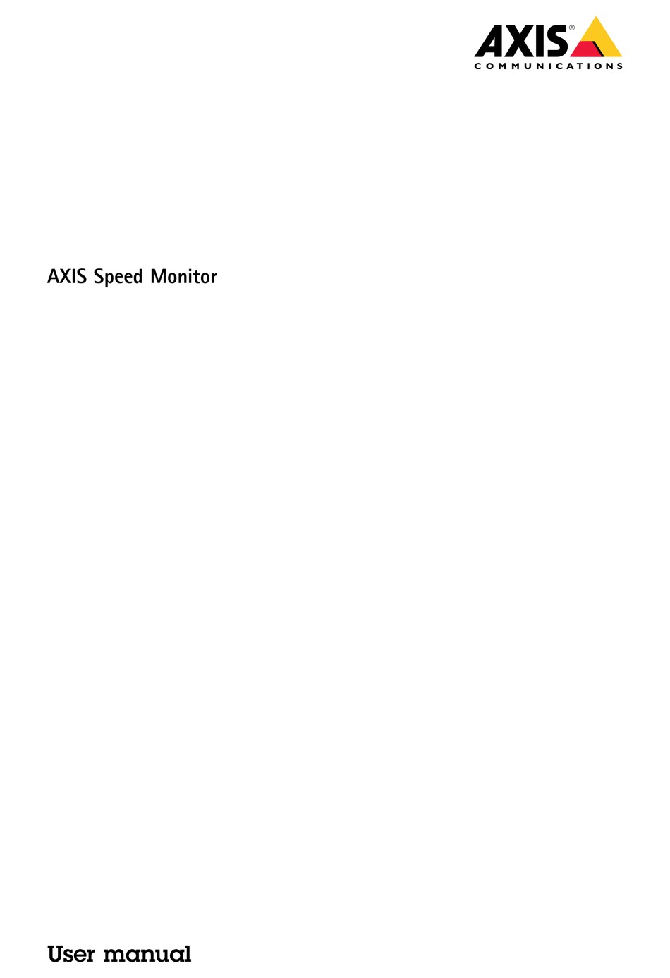 AXIS SPEED MONITOR USER MANUAL Pdf Download | ManualsLib
