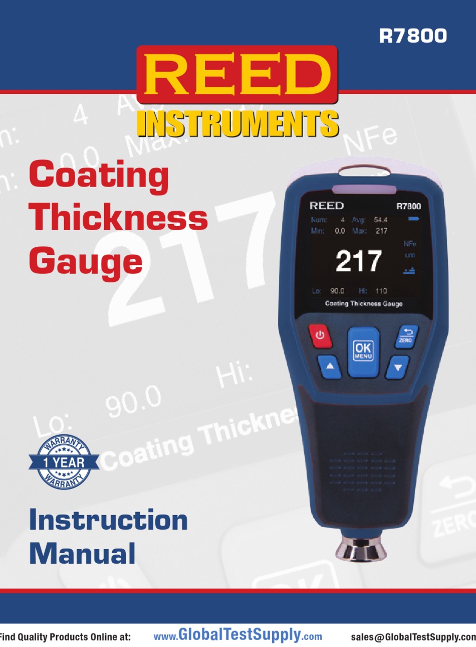 REED INSTRUMENTS R7800 INSTRUCTION MANUAL Pdf Download | ManualsLib