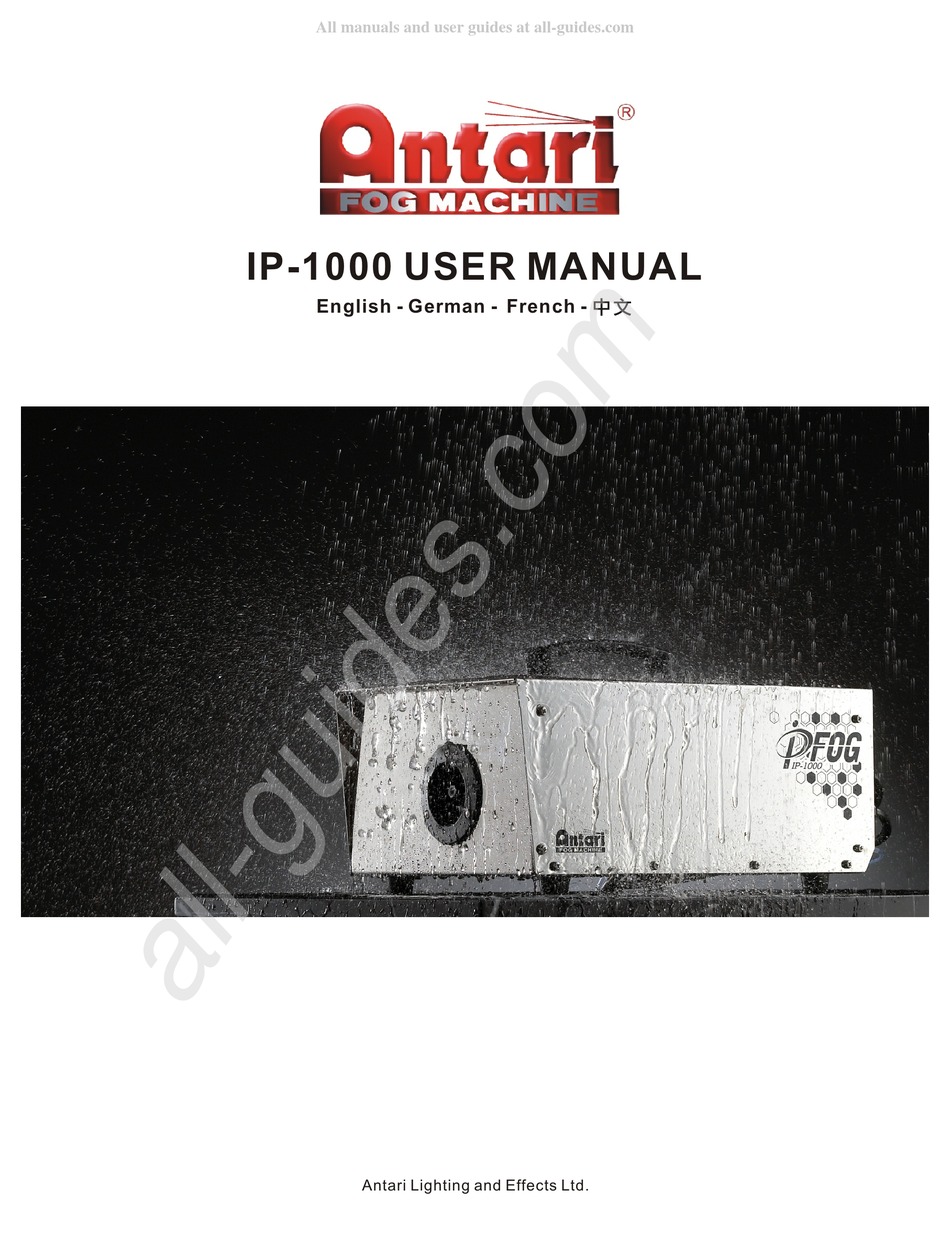 ANTARI IP-1000 USER MANUAL Pdf Download | ManualsLib
