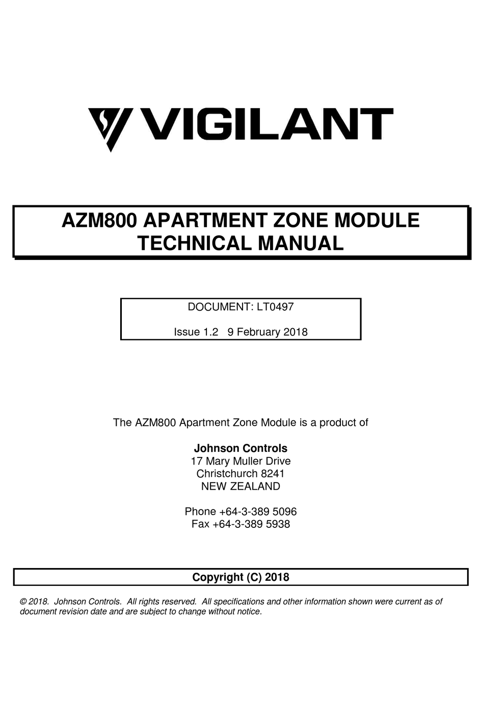 VIGILANT AZM800 TECHNICAL MANUAL Pdf Download | ManualsLib