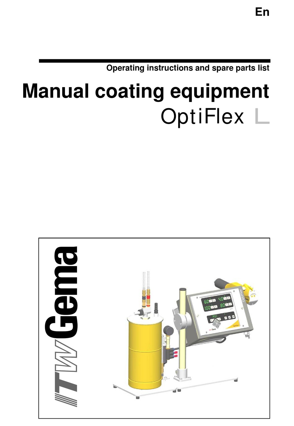 ITW GEMA OPTIFLEX L OPERATING INSTRUCTIONS AND SPARE PARTS LIST Pdf ...