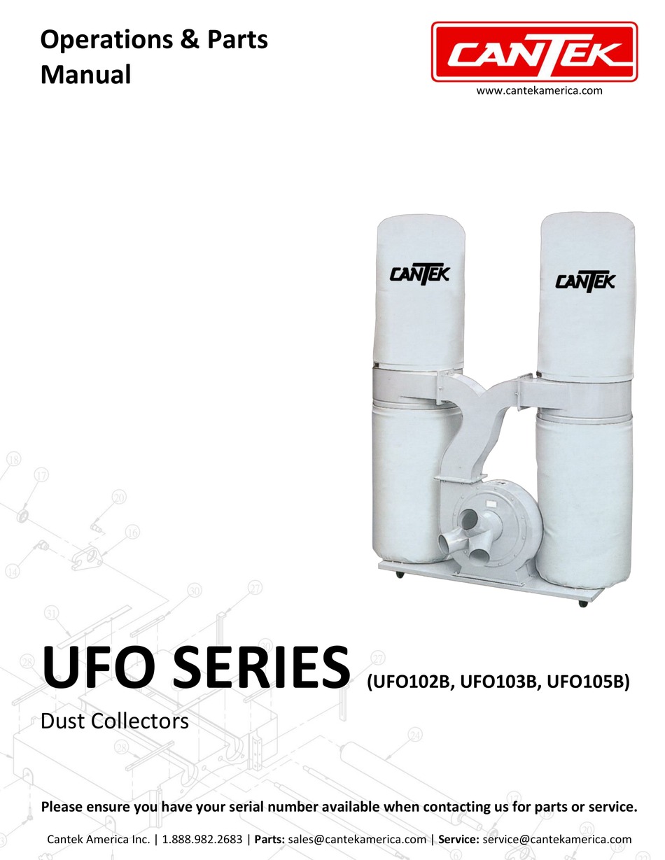 CANTEK UFO SERIES OPERATIONS & PARTS MANUAL Pdf Download | ManualsLib