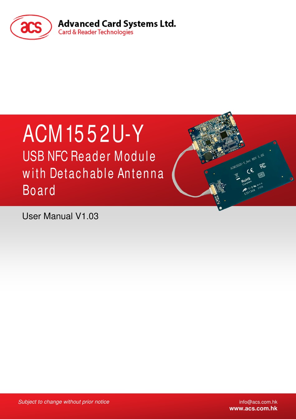 ADVANCED CARD SYSTEMS ACR1252U USER MANUAL Pdf Download | ManualsLib