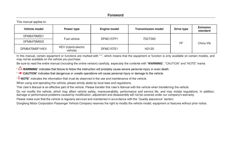 DONGFENG HUGE MANUAL Pdf Download | ManualsLib