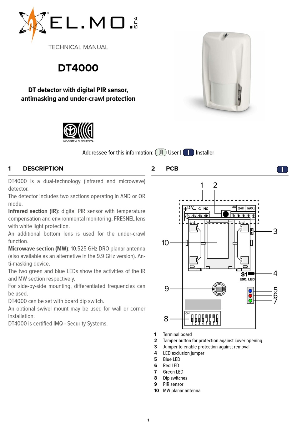 EL.MO DT4000 TECHNICAL MANUAL Pdf Download | ManualsLib