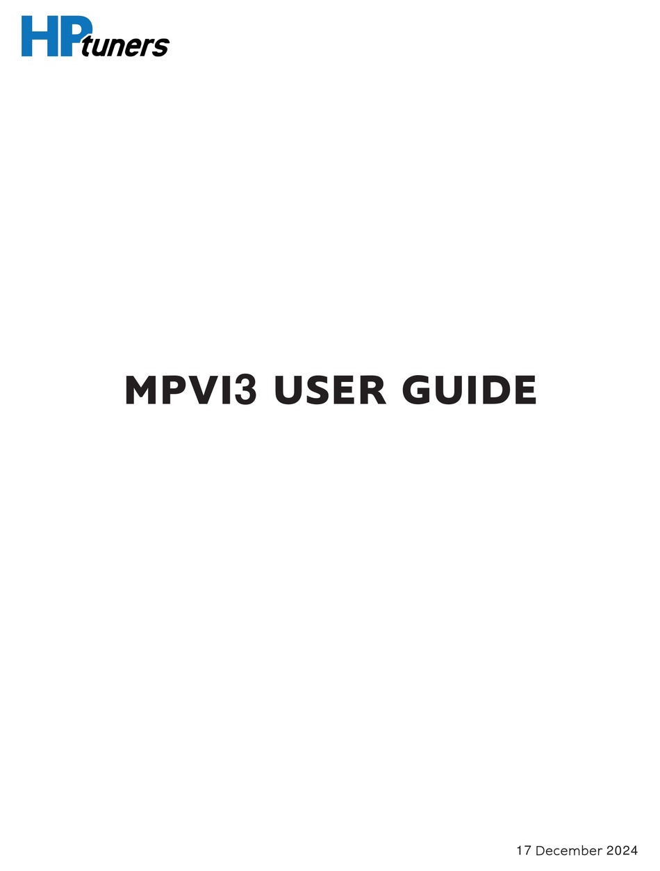 HP TUNERS MPVI3 USER MANUAL Pdf Download | ManualsLib