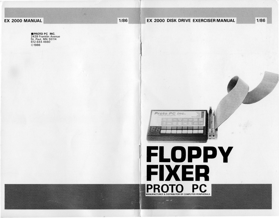 PROTO PC FLOPPY FIXER EX2000 MANUAL Pdf Download | ManualsLib