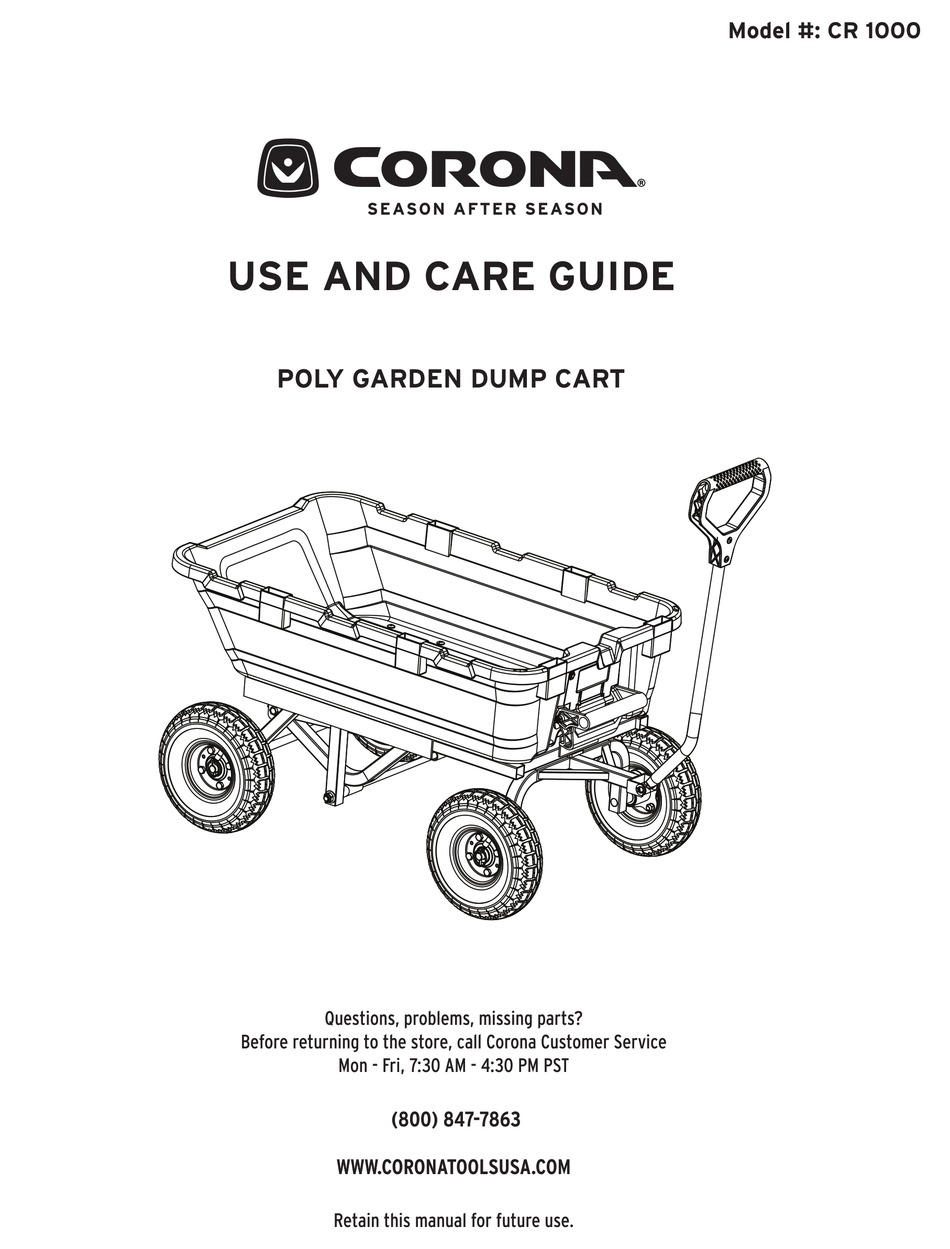 CORONA CR 1000 USE AND CARE MANUAL Pdf Download | ManualsLib