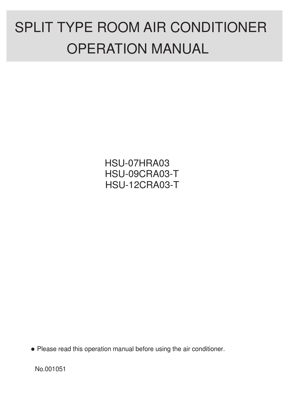 HAIER HSU-07HRA03 - ANNEXE 1 OPERATION MANUAL Pdf Download | ManualsLib