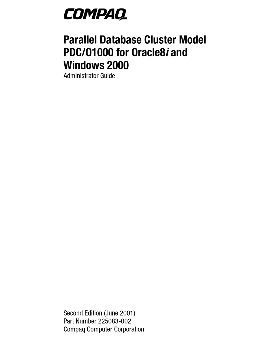COMPAQ 112726-001 - PROLIANT - 6500 ADMINISTRATOR'S MANUAL Pdf Download ...