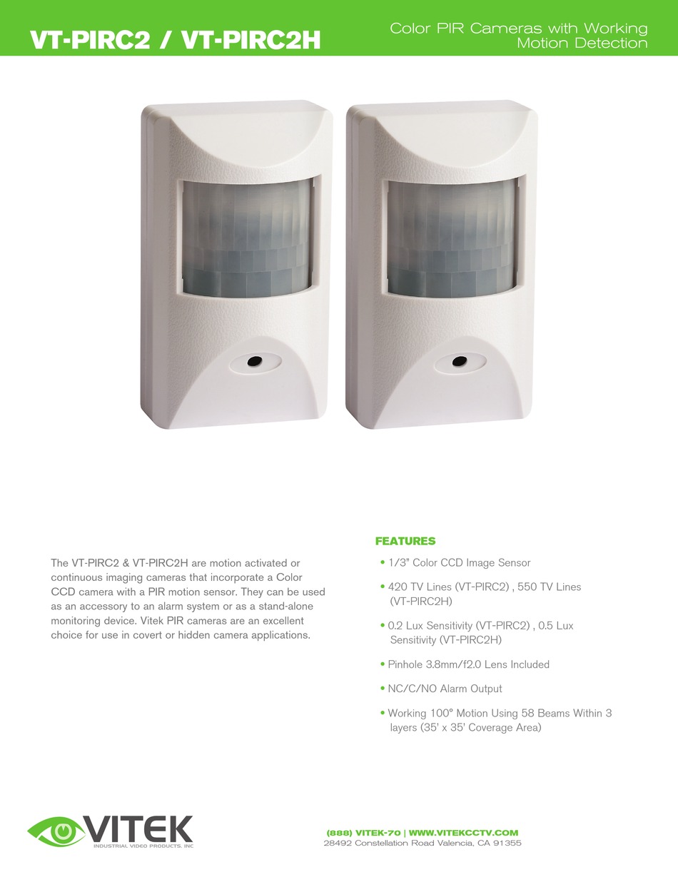 VITEK VT-PIRC2H SPECIFICATIONS Pdf Download | ManualsLib
