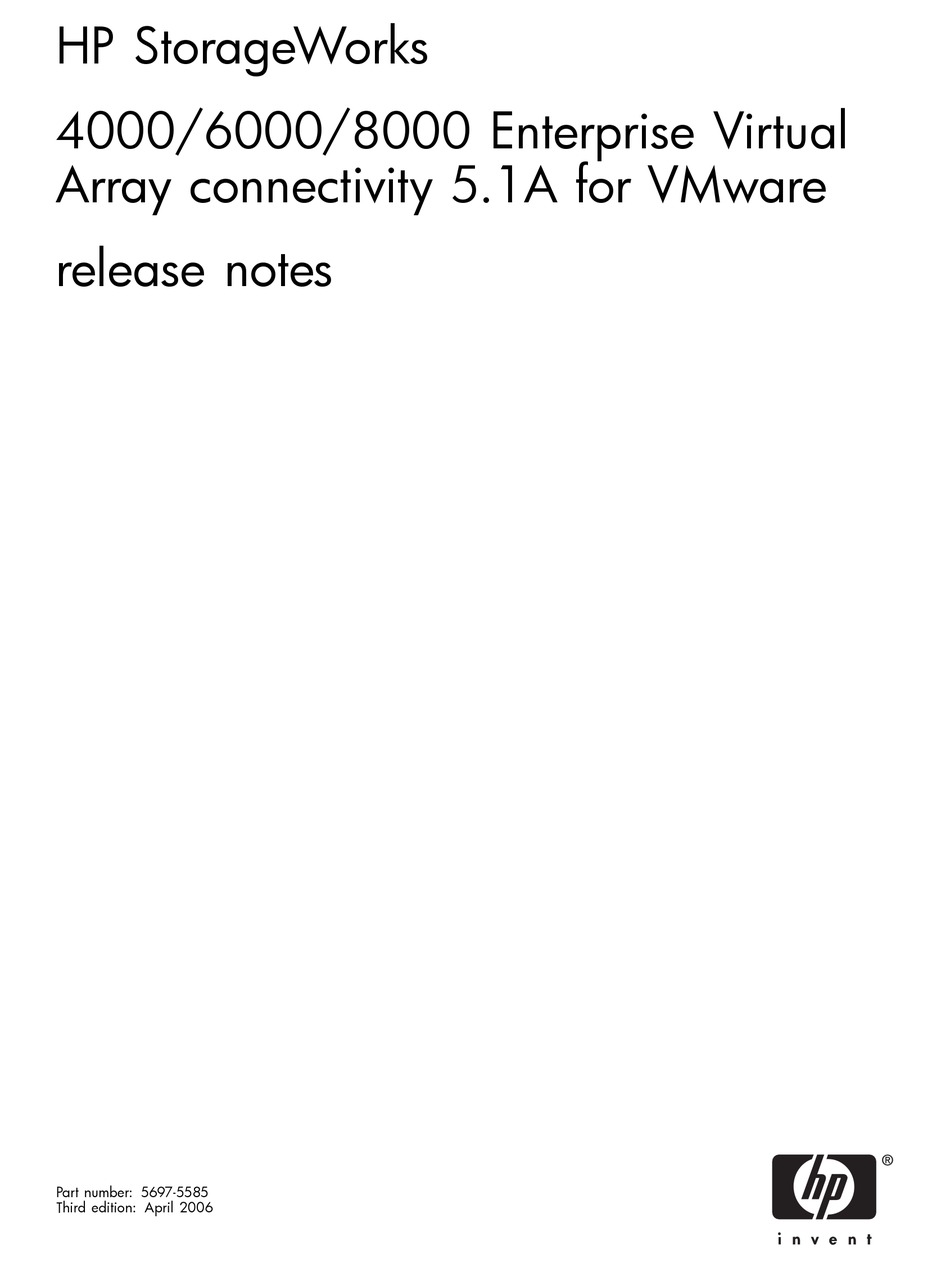 HP 4000/6000/8000 RELEASE NOTE Pdf Download | ManualsLib