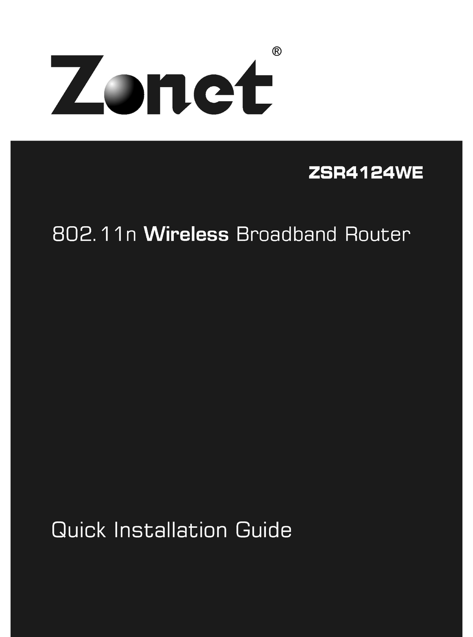 ZONET ZSR4124WE QUICK INSTALLATION MANUAL Pdf Download | ManualsLib