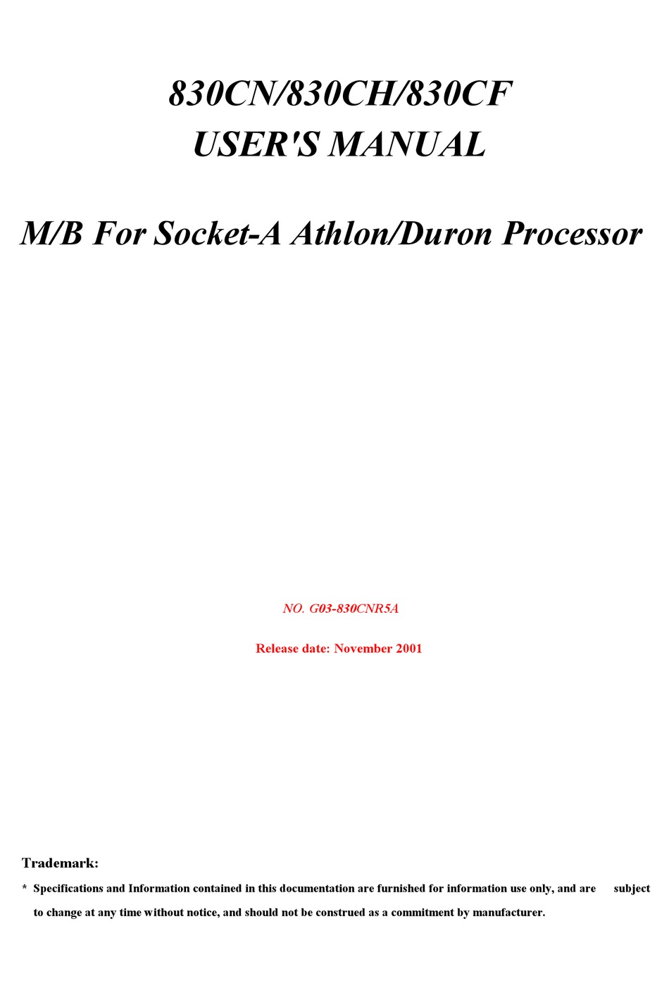 JETWAY 830CF USER MANUAL Pdf Download | ManualsLib