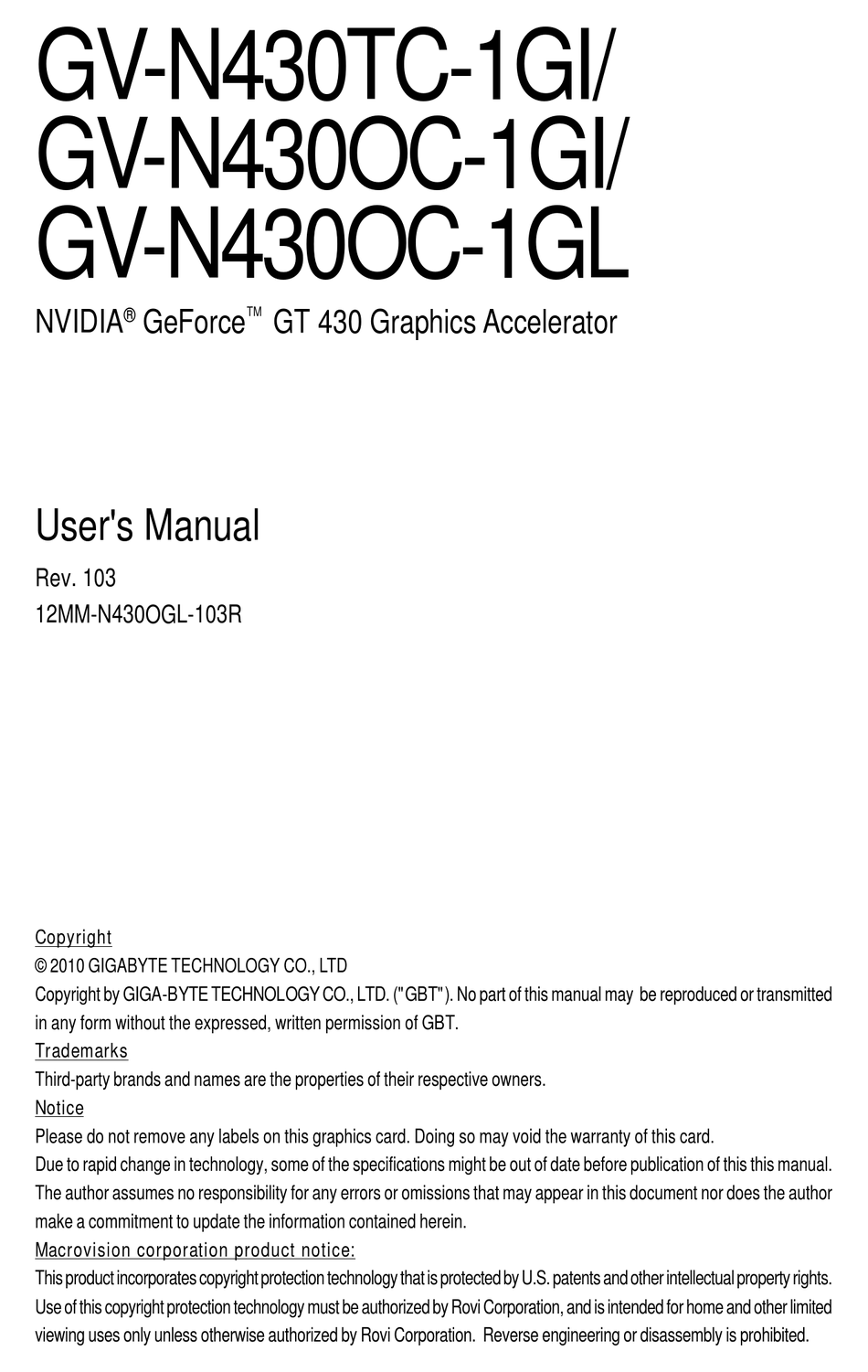 GIGABYTE GV N430OC 1GI USER MANUAL Pdf Download ManualsLib GIGABYTE GV N430OC 1GI USER MANUAL Pdf Download ManualsLib
