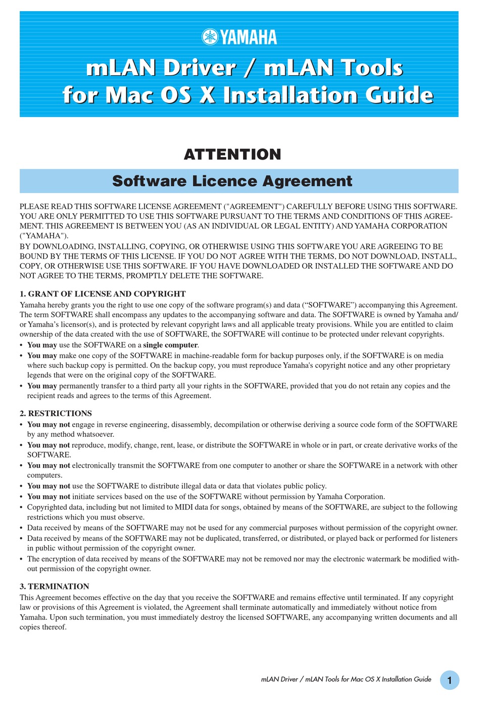 YAMAHA MLAN INSTALLATION MANUAL Pdf Download | ManualsLib