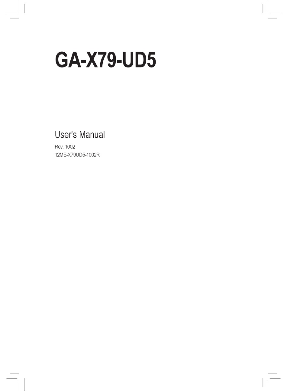 GIGABYTE GA-X79-UD5 USER MANUAL Pdf Download | ManualsLib