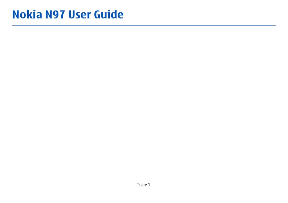 NOKIA N97 USER MANUAL Pdf Download | ManualsLib
