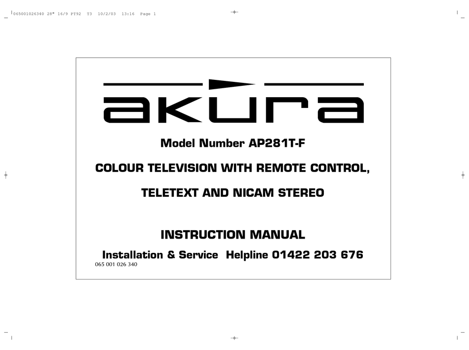 AKURA AP281T-F INSTRUCTION MANUAL Pdf Download | ManualsLib