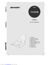 Sharp FO-2950M - B/W Laser - All-in-One Manuals | ManualsLib