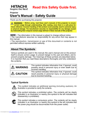 Hitachi Projector Manuals | ManualsLib