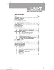 UNI-T Multimeter User Manuals Download | ManualsLib