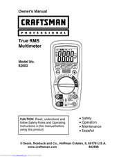 Craftsman Multimeter User Manuals Download | ManualsLib