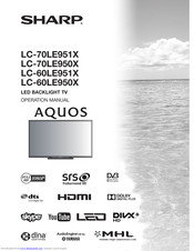 Sharp Aquos LC-60LE950X Manuals | ManualsLib