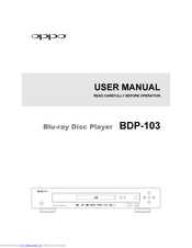 Oppo BDP-103EU Manuals | ManualsLib