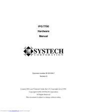 Systech corporation IPG-7700 Series Manuals | ManualsLib
