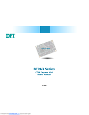 Dfi BT9A3 Series Manuals | ManualsLib