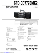 Sony CFD-CD777S MK2 Manuals | ManualsLib