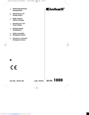 Einhell BT-PS 1000 Manuals | ManualsLib