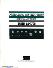 Sansui AU-7700 Manuals | ManualsLib
