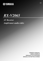 Yamaha RX-V2065 - AV Network Receiver Manuals | ManualsLib
