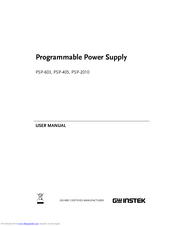 Gw instek PSP-405 Manuals | ManualsLib