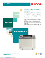Ricoh Aficio SP C210 Manuals | ManualsLib
