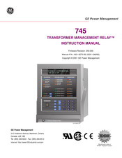 Ge 745 TRANSFORMER MANAGEMENT RELAY Manuals | ManualsLib