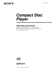 Sony CDP-D11 Manuals | ManualsLib