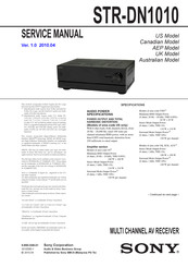 Sony STR-DN1010 - Multi Channel Av Receiver Manuals | ManualsLib