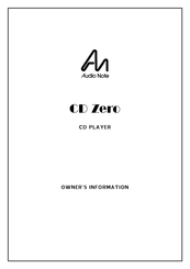 Audio note CD Zero Manuals | ManualsLib