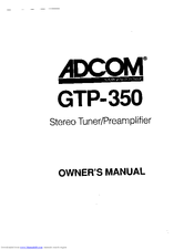 Adcom GTP-350 Manuals | ManualsLib