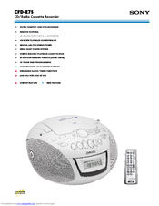 Sony CFD-E75 Marketing Manuals | ManualsLib