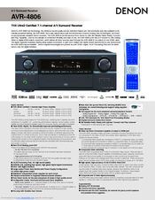 Denon MULTEQXT AVR-4806 Manuals | ManualsLib