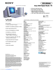 Sony PCV-RX640 User Manuals | ManualsLib