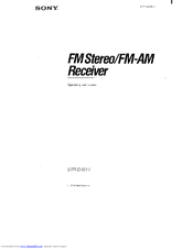 Sony STR-D1011 Manuals | ManualsLib