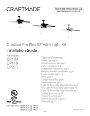 Craftmade Outdoor Pro Plus OP211 Manuals | ManualsLib